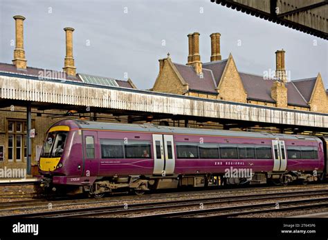 A Br Class 170 Turbostar Train Waiting In Platform 3 At Lincoln Railway