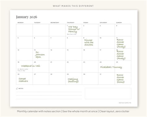 2026 Monthly Calendar Printable Master Collection 3 Layout Bundle Side
