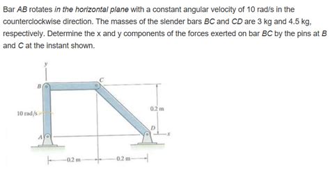 Solved Bar Ab Rotates In The Horizontal Plane With A