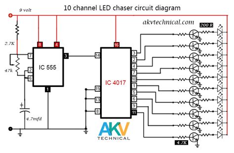 Led Chaser Circuit Diagram