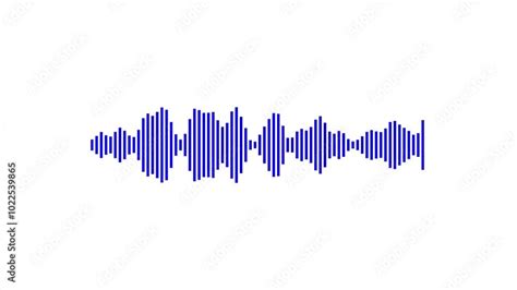 Blue Line Audio Wave Visualization Voice Record Sound Wave Animation On White Background Line