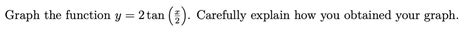 Solved Graph The Function Y Tan Carefully Explain Chegg Com
