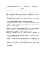 Ejercicios De Bases De Datos Para Aplicar En Mysql Pdf EJERCICIOS DE BASES DE DATOS PARA