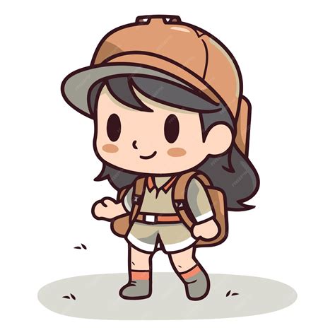 Premium Vector Explorer Girl Cartoon Vector Illustration Cute Explorer Girl Character