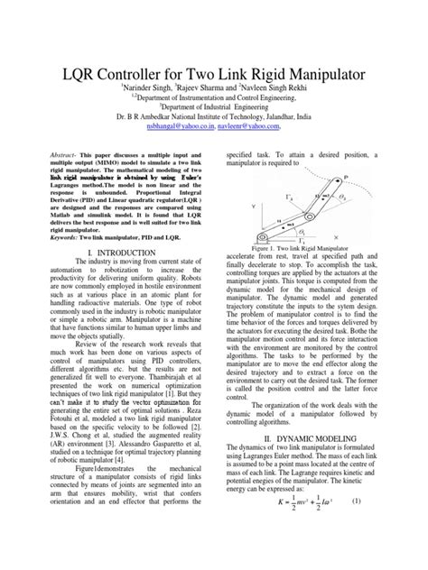 Lqr Best Pdf Control Theory Mathematical Optimization