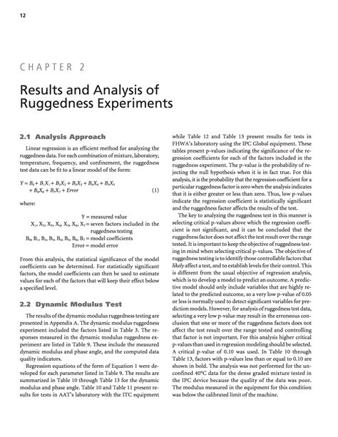 Report Contents Ruggedness Testing Of The Dynamic Modulus And Flow Number Tests With The