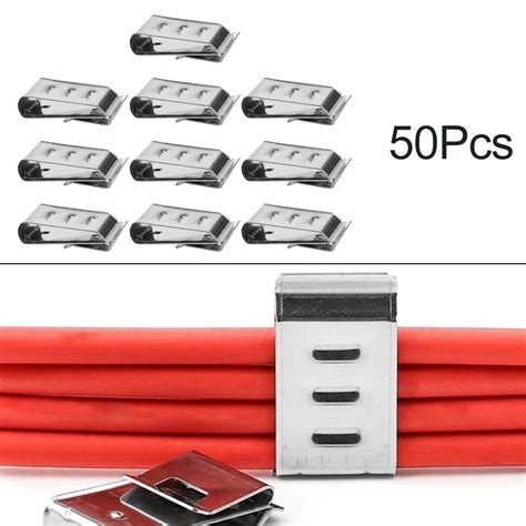 【gorgeous】 50pcs Stainless Steel Solar Panel Cable Clips Pv Module Wire 4 Wire Clips May