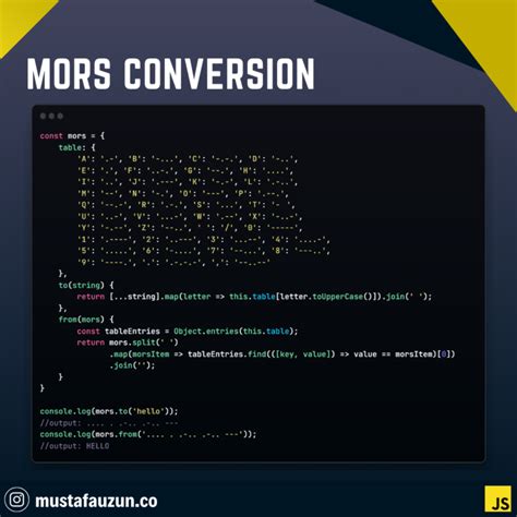 Javascript Mors Conversion Mustafa Ateş UZUN Blog