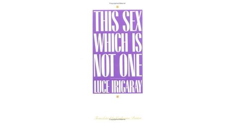 This Sex Which Is Not One By Luce Irigaray