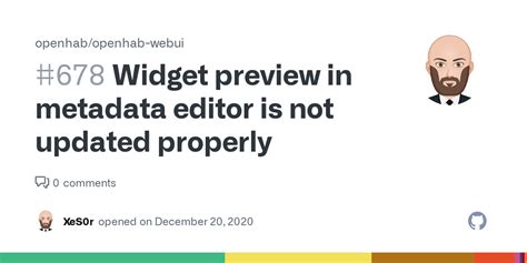 Widget Preview In Metadata Editor Is Not Updated Properly · Issue 678 · Openhabopenhab Webui