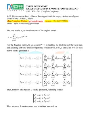An Efficient Fault Tolerance Design For Integer Parallel Matrix Vector PDF