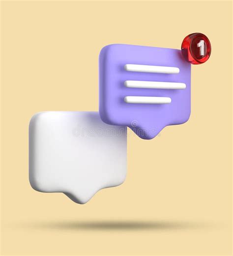 3d Rendering Of Speech Bubble With Notification Icons Stock Illustration Illustration Of