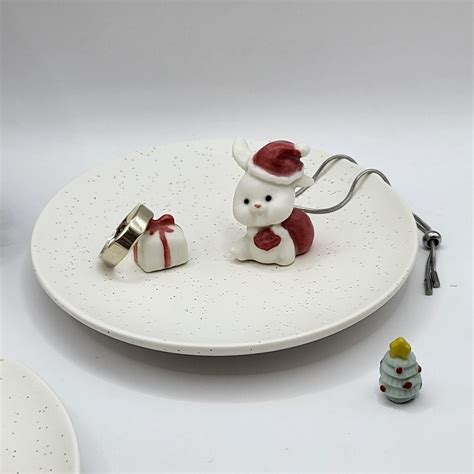 토끼산타 반지걸이 크리스마스 윤니도예공방