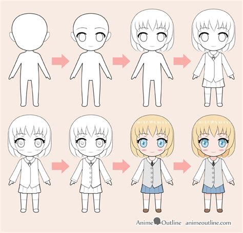 Female Sketch Chibi Poses Easy Steps To Creating Chibi Characters Art