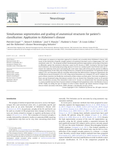 Pdf Simultaneous Segmentation And Grading Of Anatomical Structures For Patients