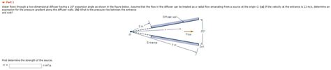 Solved Part Water Flows Through A Two Dimensional Diffuser Chegg