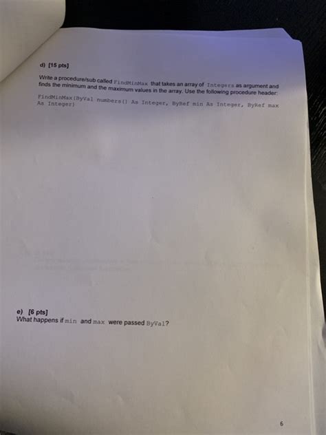 solved d [15 pts] write a procedure sub called findminmax