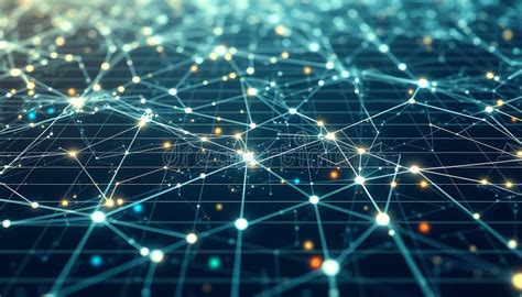 Network Connection Abstract Digital Mesh And Data Flow Generative Ai Stock Illustration