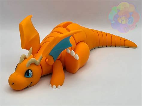Dragonite Flexi Articulated Pokémon By Ixpatch Makerworld Download Free 3d Models