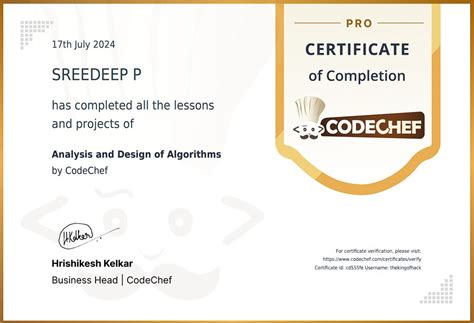 Sreedeep P On Linkedin Codechef Analysisanddesignofalgorithms