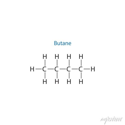 Butane Molecule Skeletal Structure Anic Compound Molecule