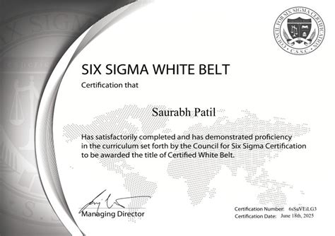 Certified In Six Sigma White Belt Building A Strong Foundation In
