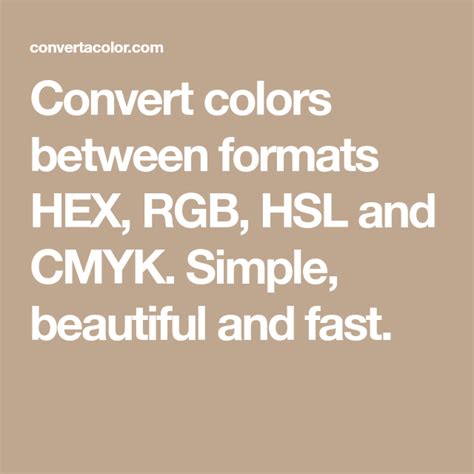 convert colors between formats hex rgb hsl and cmyk simple