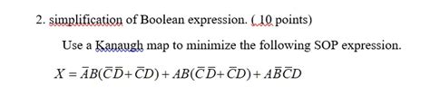 Solved Texts 2 Simplification Of Boolean Expression 10 Points Use