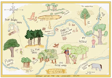 100 Acre Woods Map Original Print Winnie The Pooh Etsy