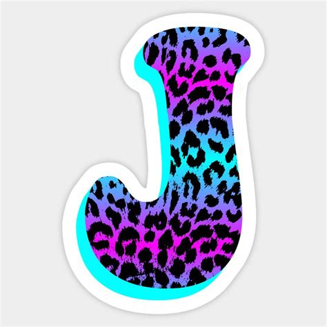 Cheetah Leopard Print Letter J Sticker Alphabet Letters