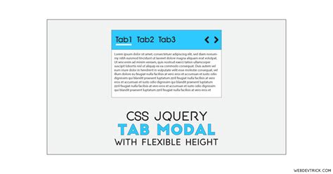 Flexible Height Tabs With Navigation Using CSS JQuery Tabs Modal