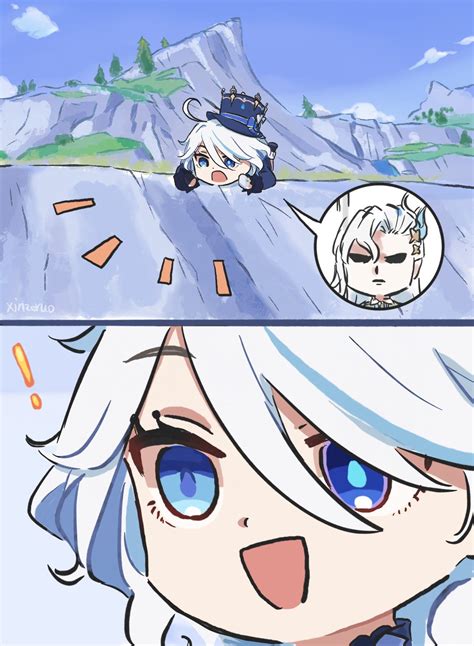 Furina And Neuvillette Genshin Impact Drawn By Xinzoruo Danbooru