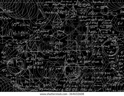 Mathematical Vector Seamless Pattern Mathematical Figures Stock Vector