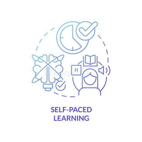 Self Paced Learning Blue Gradient Concept Icon Stock Vector