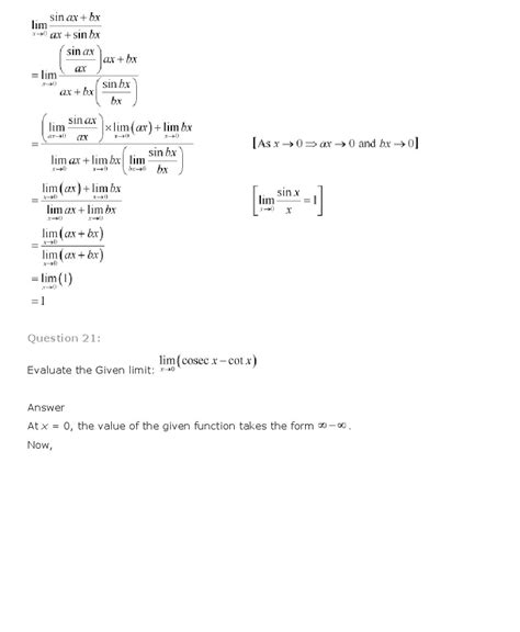 Maths Ch Limits And Derivatives Class NCERT Solutions