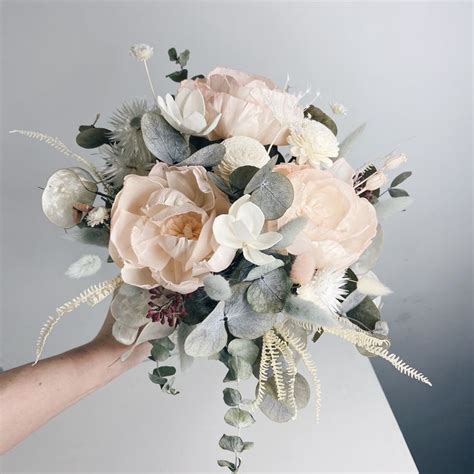 Интерьерный Букет из сухоцветов Зимние свадебные букеты Маленькие свадебные букеты Синий