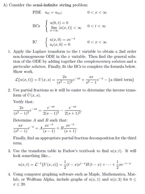 A Consider The Semi Infinite String Problem Pde Utt