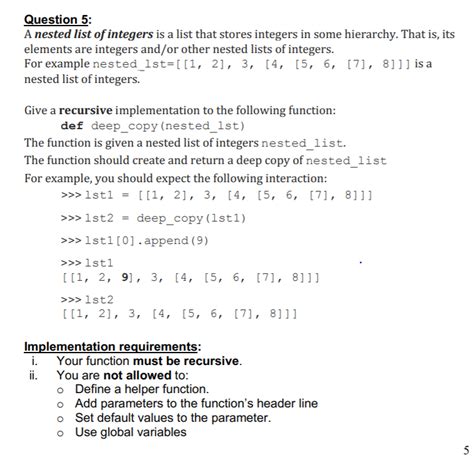 Solved A Nested List Of Integers Is A List That Stores