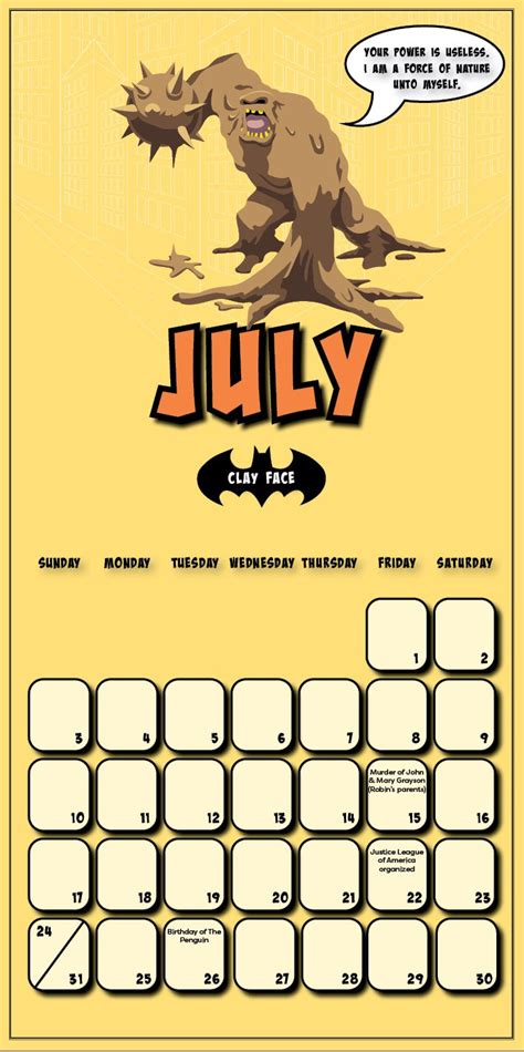 Batman Villains Calendar On Behance