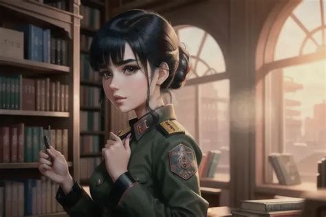 Dopamine Girl A Illustration Ofan Anime Girlwearing Soviet Uniform