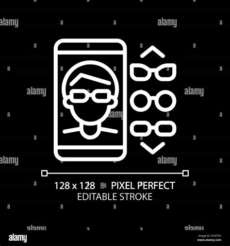 2d Customizable Simple Thin Linear White Eyeglasses App Icon Stock