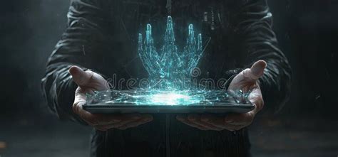 The Manager Of Technical Industrial Engineers Work On The Tablet Control Robotics Using The