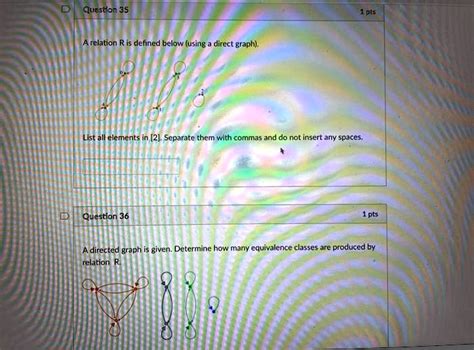 solved questor 35 1 pts relation r is defined below using direct graph