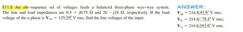 Solved E An Abc Sequence Set Of Voltages Feeds A Chegg