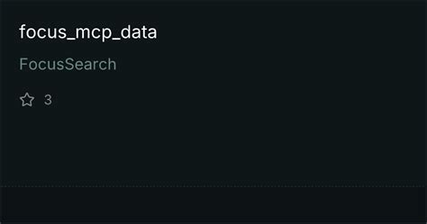 Focus Mcp Data Glama