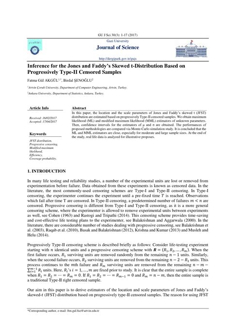 Pdf Inference For The Jones And Faddys Skewed T Distribution Based On Progressively Type Ii