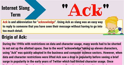 Ack Meaning What Does The Term Ack Mean • 7esl