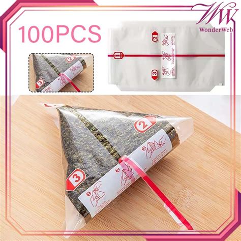 Jual Onigiri Wrapper 100 Lembar Bungkus Onigiri Triangle Wrapper Sushi