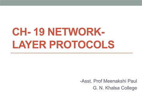 19 Network Layer Protocols Ppt