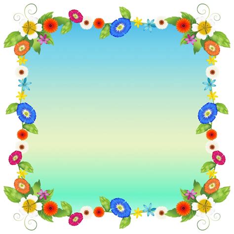 Premium Vector Illustration Of A Floral Empty Template On A White